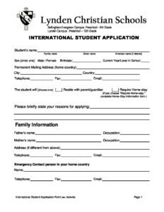 International Student Application – Lynden Christian School